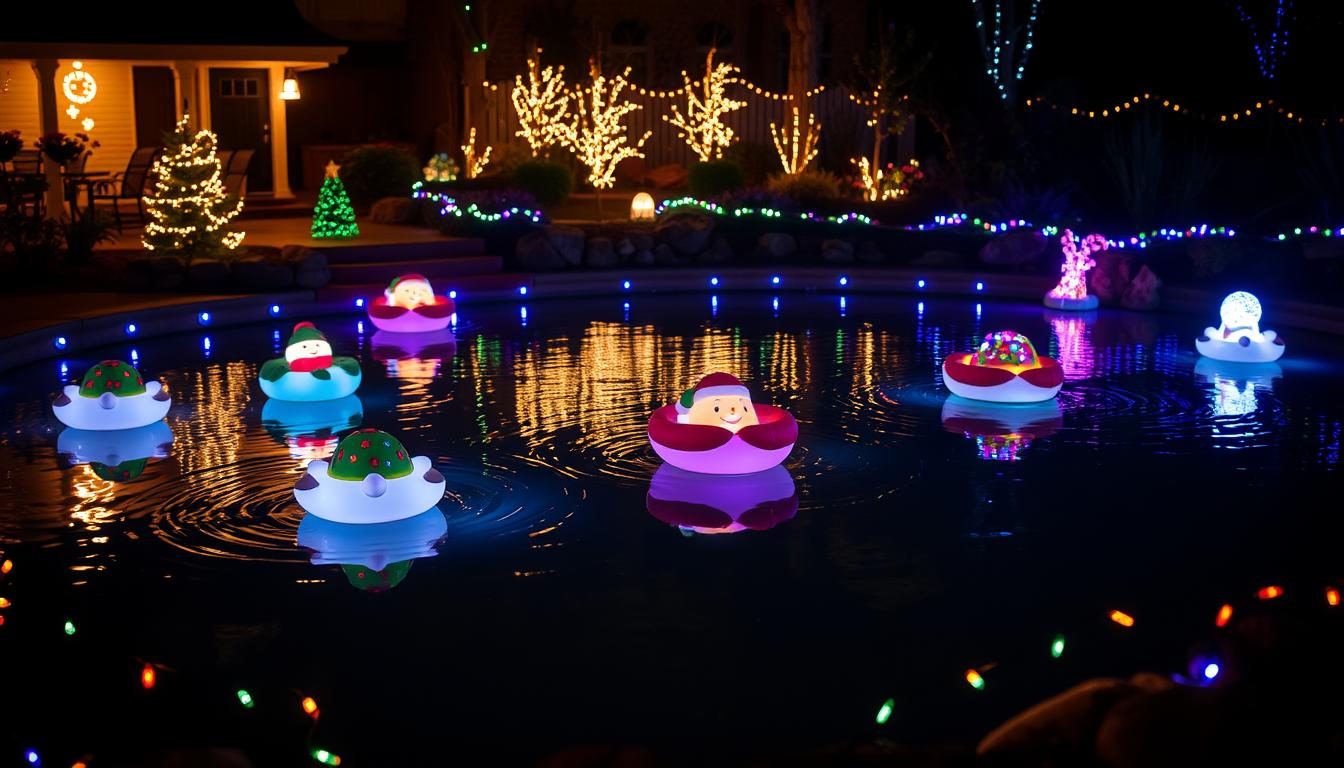 Add Holiday Lights Around Your Pond Safely